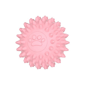 leasote Dog Chew Toys, Paw Print Ball Dog Chewing Ball Toy, Interactive Dog Teeth Molar Toy for Small Medium Large Puppy Dogs Pink M