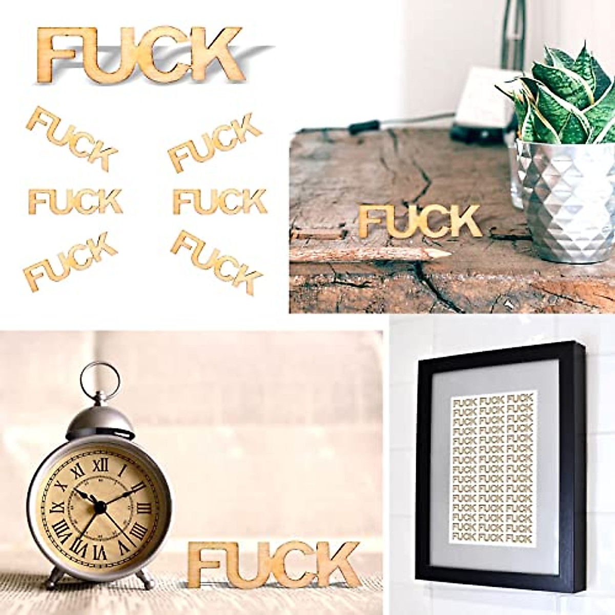 HZFLY FUCK Wooden Cutout Letter Piece, 200 pcs FUCK Piecse, ​Make Your Own Jar of Fucks, Fuck Gift for Valentine feets Day, Birthdays, Anniversaries