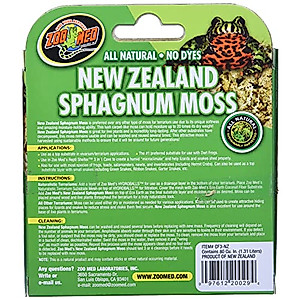 Zoo Med Laboratories SZMCF3NZ New Zealand Sphagnum Moss, 80 Cubic Inch
