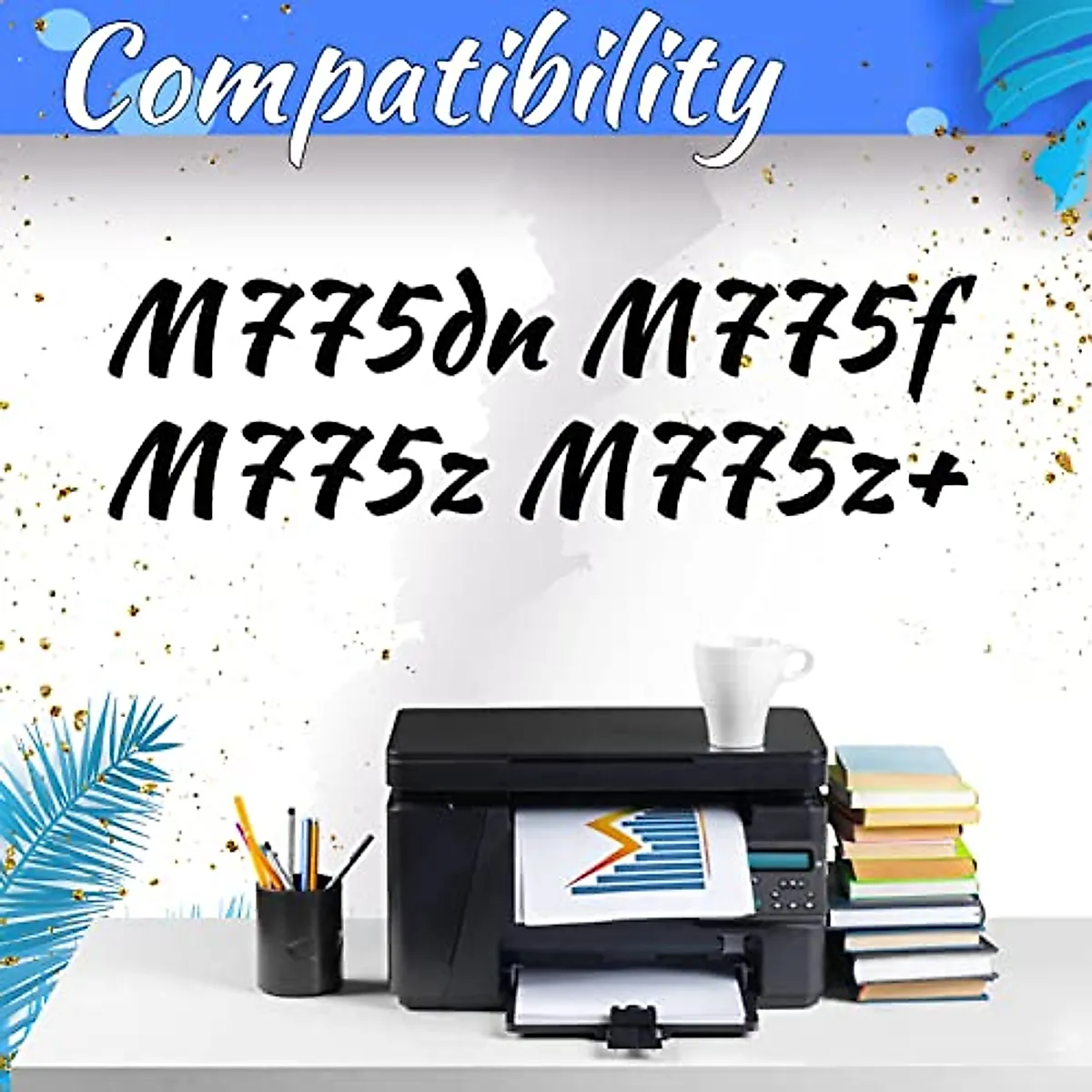 RAQZ CE340A Toner Cartridge for HP Laserjet Enterprise 700 Color M775dn M775f M775z M775z+ Printer Cyan