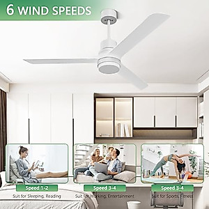 BECLOG Ceiling Fans with Lights and Remote, 52" Ceiling Fan Modern Noiseless Reversible DC Motor for Patio Farmhouse Bedroom Indoor/Outdoor