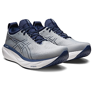 ASICS Men's Gel-Nimbus 25 Running Shoes, 9, Sheet Rock/Indigo Blue