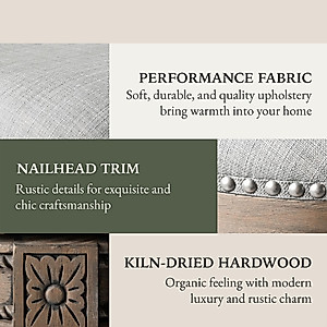 Maven Lane Pullman 26 Inch Tall Counter Height Upholstered Barstool with Back in Reclaimed Oak Finish with Ash Grey Fabric Cushion Seat, Set of 3