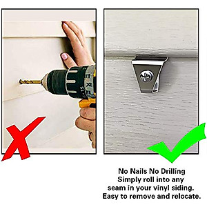 (12 Pack) Blink Outdoor Camera Vinyl Siding Clip Hooks, No-Hole Needed Outdoor Siding Hanger for Mounting Blink XT2 Blink Outdoor Home Security, Weatherproof Stainless Steel Blink Siding Mount