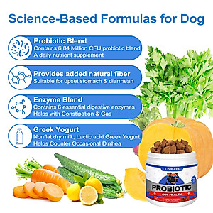 Probiotics for Dogs 150 Count Soft Chews Advanced Dog Probiotics with Prebiotics 6 Digestive Enzymes Promotes Gut Health Lamb Flavor