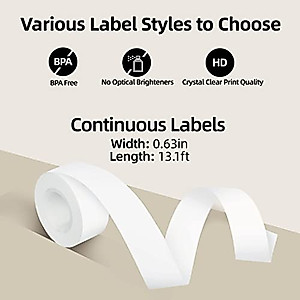 Makeid Label Maker Machine with 3 Tapes (White+ Green+ Transparent) 3/5 inch or 16mm USB Rechargeable Thermal Label Printer for Android iOS Cute Fonts Emoji Stickers Fast and Easy, Green