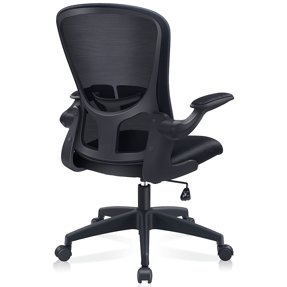 FelixKing Office Chair, Ergonomic Desk Chair with Adjustable Height, Swivel Computer Mesh Chair with Lumbar Support and Flip-up Arms, Backrest with Breathable Mesh (Black)