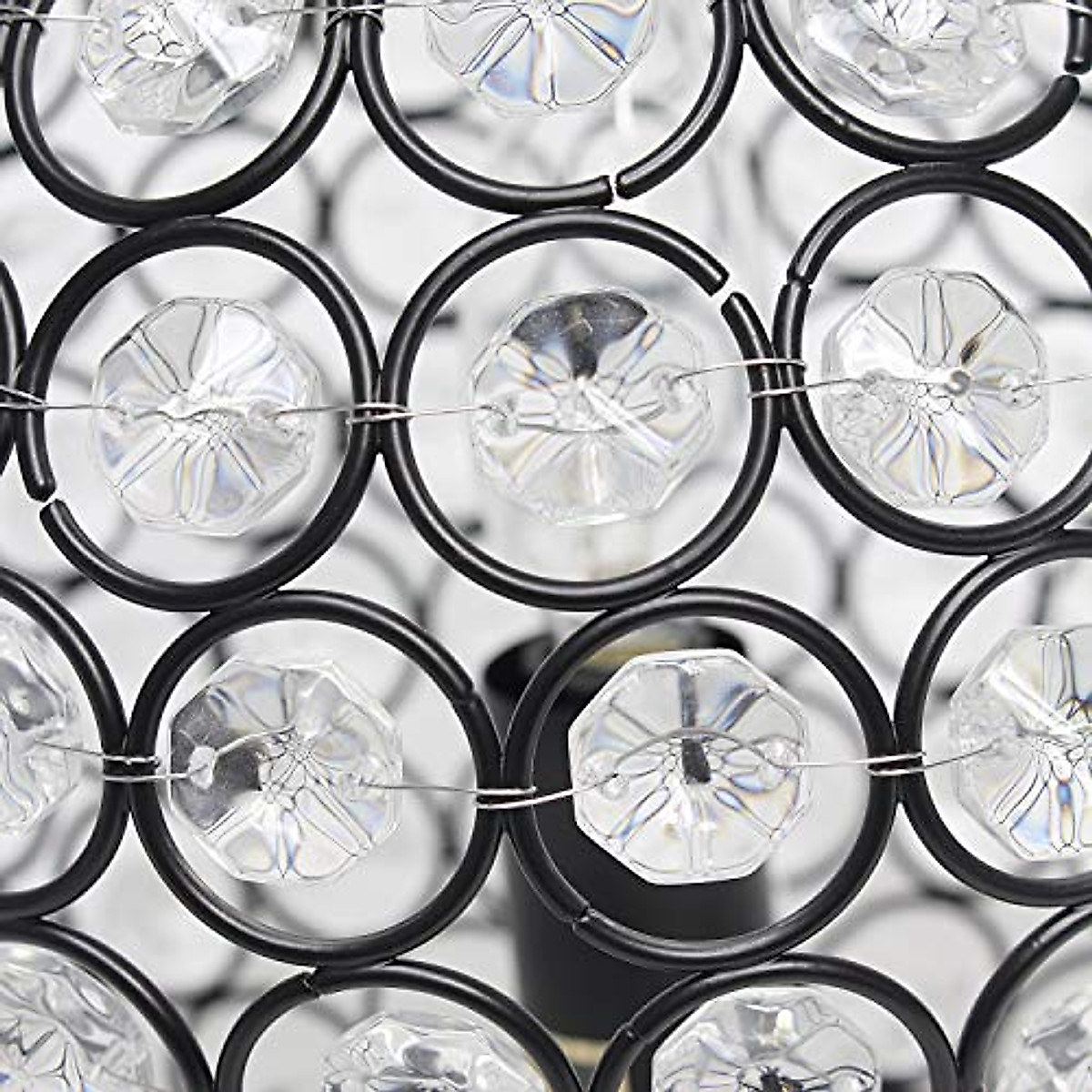 Elegant Designs LT1026-RBZ 8" Elipse Crystal Collection Metal Crystal Ball Sequin Table Desk Lamp for Accent Lighting, Décor, Living Room, Restoration Bronze