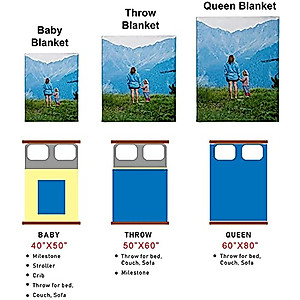 Custom Blanket with Words Picture Collage Customized Blankets, Birthday Souvenir Gifts Personalized Throw Blanket for Father, Mom, Kids, Dogs, Friends or Lover, 1 Photo Collage, 50" x 40"