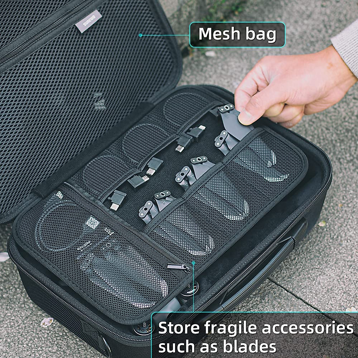 SKEZN Mavic Air 2 Drone Hard Carrying Case Travel Storage Bag for DJI Mavic Air 2S Drone/DJI Mavic Air 2 Fly More Combo with Accessories-Hard Shell Shockproof Travel Case with Shoulder Strap,GYDMC050
