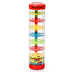 MUSICUBE 4 Inch Baby Rainmaker Toy Rain Stick Musical Instrument for Baby Infant Toddler Raindrop Sound Shakers & Rattle Sensory Musical Toys for Boys Girls
