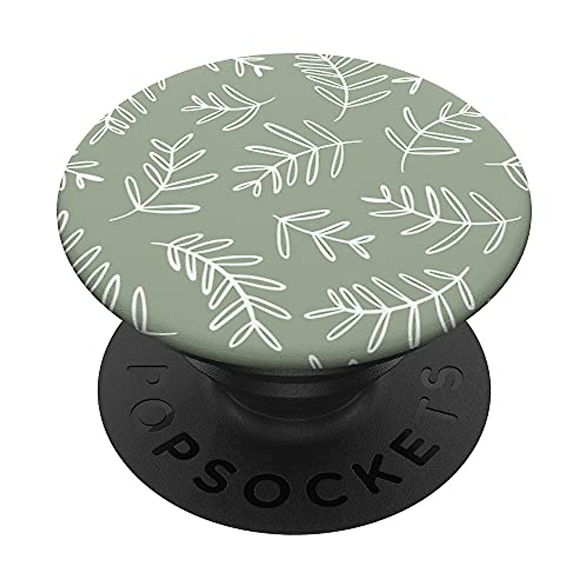 Olive Green Floral Pattern PopSockets Swappable PopGrip