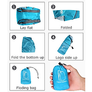 TRIYO Hiking Backpack Foldable lightweight Packable daypack Casual Small for Travel Work Sport Camping Navy Blue, One Size