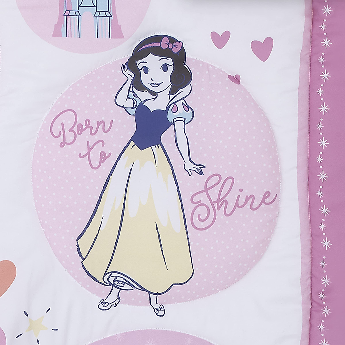 Disney Princess Dare to Dream 3 Piece Nursery Mini Crib Bedding Set - Comforter and Two Fitted Mini Crib Sheets