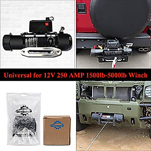 WATERWICH 12V 250A Winch Solenoid Relay Contactor with 6 Protecting caps Universal for ATV UTV 1500-5000lbs Winch (250A)