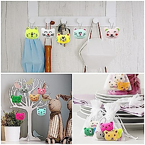 XIPEGPA 50 PCS Mini Animal Plush Toys Set Cute Small Animal Stuffed Toy Keychain for Party Favors Keychain Ornament for Goody Bag Easter Egg Stuffers Carnival Birthday Party Classroom Prizes