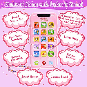 Learn2M Purple Play Purse for Little Girls Ages 3-6, My First Purse Toy with Handbag, Makeup Set, Sunglasses, Smartphone, Wallet, Car Keys, Credit Cards and Fake Money