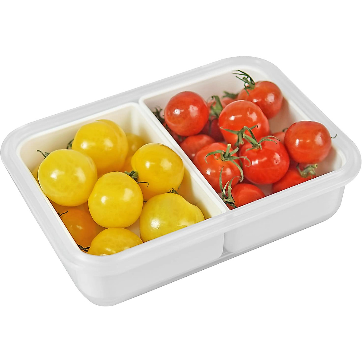 carrotez Food Storage Containers with 2 Removable Compartments, Snack Containers with Airtight Lids, Portion Control Container, Reusable, BPA Free, 2 Cup (480ml)