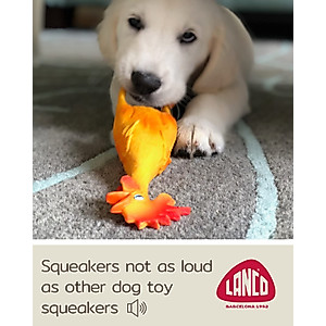 Rubber Chicken Dog Toys - Natural Rubber (Latex) - Small Breeds Puppies Lead-Free Chemical-Free - Handpainted - Soft Unstuffed Squeaky (Small)