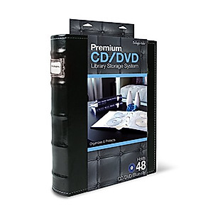 Bellagio-Italia Black DVD Storage Binder Set - Stores Up to 144 DVDs, CDs, or Blu-Rays - Stores DVD Cover Art - Acid-Free Sheets