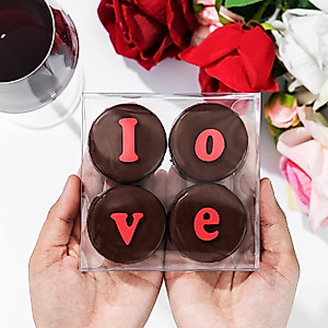 JCXPACK 50PCS Clear Individul Pyo Cookies Boxes 4 3/8" x 4 3/8" x 1 1/5" Small Gift Boxes Mini Dount Boxes Pie Boxes