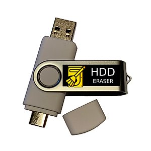 HDD Hard Drive Permanent Disk Eraser - Wipe Your Data Secuely - DOD (Department of Defense) IT Industry Standard Utility - Bootable Boot USB Flash Thumb Drive USB-C Compatible