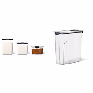 Rubbermaid Brilliance Food Storage Containers Bundle (Set of 3 Containers + Cereal Container)