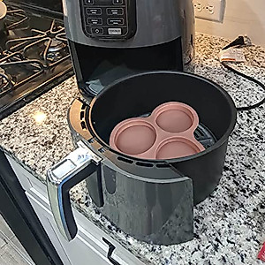 KVZVK Reusable Air Fryer Egg Pan 3 Cavity Air Fryer Baking Pan,Non-Stick Air Fryer Egg Mold for Baking Hamburger Bun Pan Air Fryer Accessories