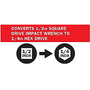Titan 12039 1/2-Inch Drive to 1/4-Inch Hex Drive Quick Change Adapter