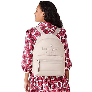 Kate Spade New York Women's Ella Ksnyl Puffy Backpack, Warm Beige