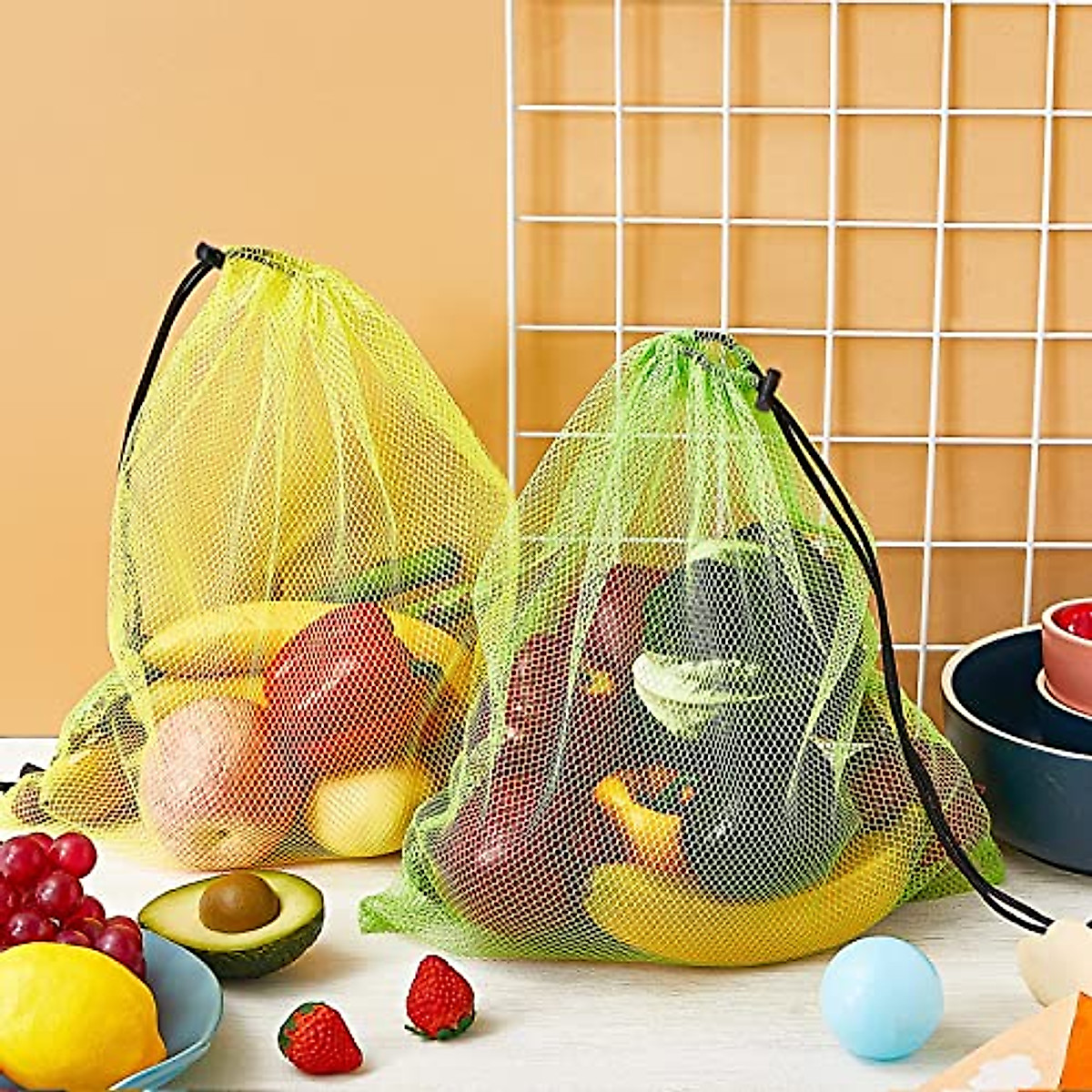 36 Pcs Mesh Laundry Drawstring Bag 13 x 15.5 Inch Mesh Equipment Bag Nylon Net Bag with Cord Lock Closure for Beach Travel Pool Toy Storage