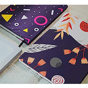 4 Pack Premium Book Covers for Hardcover, Book Covers Stretchable Up to 9x12, Unique Pattern Book Covers for Textbooks, Fabric Cloth Ideal for Comic Book Sleeve, Jumbo Book Socks, Textbook Holder