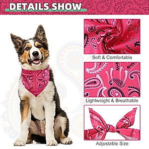 KOOLTAIL Dog Bandanas 4 Pack - Spring Summer Washable Pet Scarf Bibs Kerchief, Dog Apparel & Accessories for Girl Boy Small Medium Large Dogs Puppy Paisley Pattern