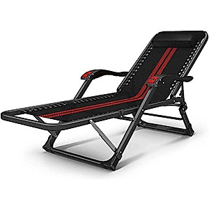 XZGDEN Lightweight Camping Chairs Garden Loungers Folding Chair Folding Sun Lounger, Office Leisure Home Siesta Chair Lazy Sofa with Massage Armrests Removable Headrest, 5-Tooth Adjustment Chair