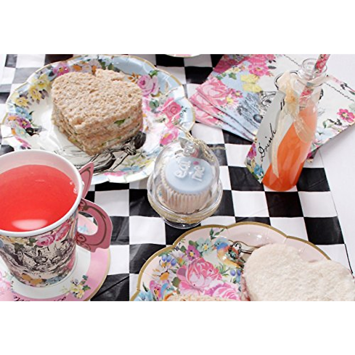 Talking Tables Truly Alice Mad Hatter Cake Domes for a Tea Party or Wedding, Multicolor (6 Pack)