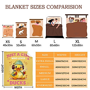 Rubber Duck Yellow Throw Blanket Super Soft Cozy Duck Blankets for Couch Bed Duck Gifts for Duck Lovers Duck Bathroom Decor Lightweight and Durable 40"x50"for Kids/Child