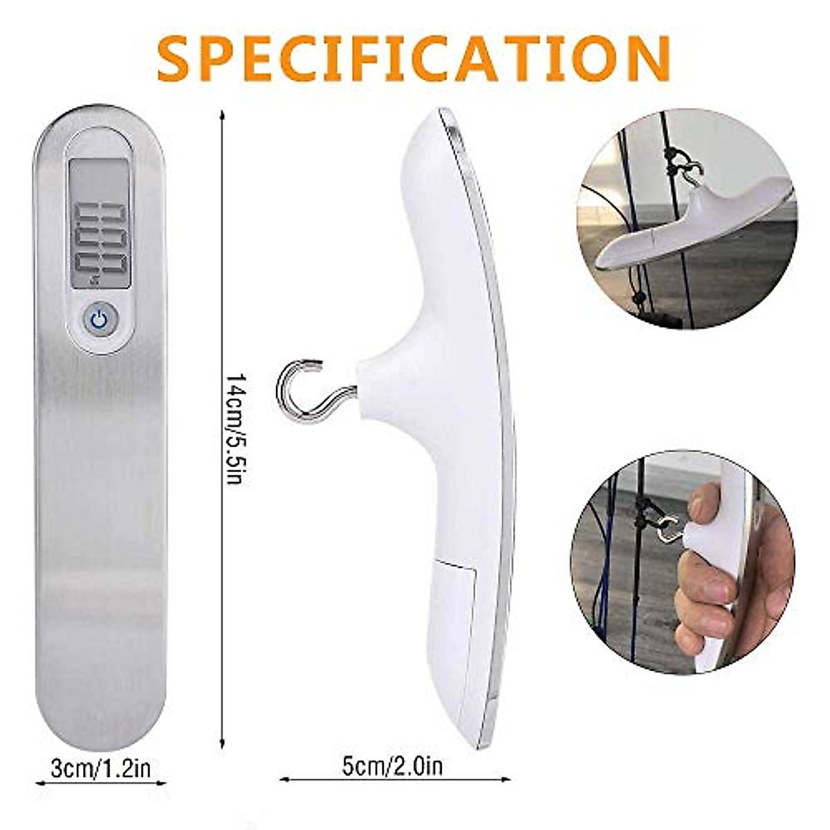 Archery Bow Scale for Draw Weight Peak Weight Hold Weight 110lb/50kg Multifunction Portable Digital Scale with Units g/oz/kg/lb Handheld Scale Recurve/ Compound Bow Tune Scale, ocs14