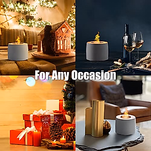 OLIVITTE - Tabletop Fire Pit, White Concrete Portable Marshmallow Roaster