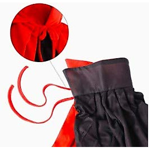 ZsSmddx Unisex Cosplay Christmas Halloween Witch Party Reversible Hooded Vampires Cape Cloak（Dual-Layer,Black and red ） (S, Stand Collar)