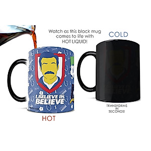 Morphing Mugs Ted Lasso – I Believe in Believe – TV Show Graphics and Icons – One 11 oz Color Changing Ceramic Mug – Image Revealed When HOT Liquid Is Added!