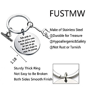 FUSTMW Gymnast Gift Gymnastics Keychain Inspirational Gifts Gymnast Jewelry Gymnastics Class Gift Birthday Jewelry for Teens (silver)