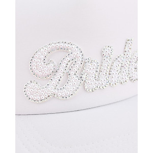 xo, Fetti Bachelorette Bride White Trucker Hat - Detachable Veil | Bach Party Decorations, Pearl Bride to Be Head Accessory, Bridesmaid Gift, Engagement Party Supplies, Cute Garden Party Cap