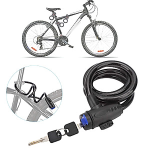 Combination Bike Lock 1.2M Resettable Basic Bike Cable Locks with 2Keys and Mounting Bracket Rack