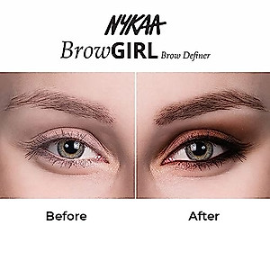 Nykaa Cosmetics Browgirl Eyebrow Definer Pencil - Shape and Fill in Brows - Gives Natural, Fuller-Looking Appearance - Groom Hairs in Place with Built-In Spoolie - Bewitched Chestnut - 0.01 oz