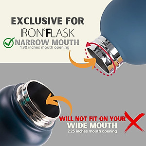 IRON °FLASK Spout Lid for Narrow Mouth, Simple Insulated Sports Water Bottles, Hydro Canteen Standard, Modern Chug Lid, BPA Free