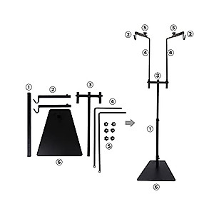 2 Hooks Ajustable Reptile Lamp Stand Bracket.Reptile Heat Light Stand Terrarium Metal Basking Lamp Holder, Use for Reptile Cold-Blooded Animals or Succulent Plants Glass Terrarium Heating Light