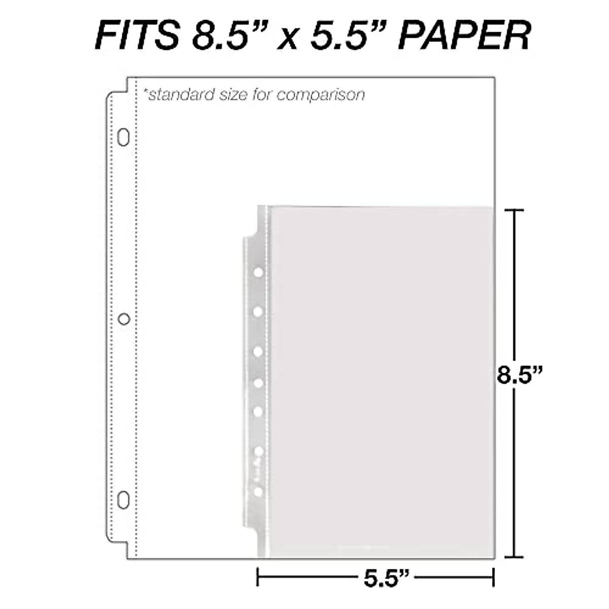 Samsill Mini Sheet Protectors 200 Pack, 5.5 x 8.5 Inch Page Protectors for Mini 3 Ring Binder, Heavy Duty, Clear Protector Sheets, 7 Hole, Top Loading, Acid Free