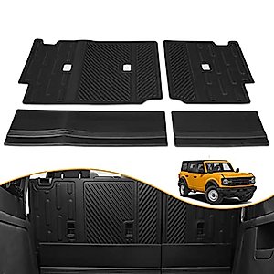 HIBRONGO Back Seat Covers Protector Back Rest Mat Compatible with 2021-2024 Ford Bronco 4 Door, Seat Folded Down Cargo Mat w/Lower Lips