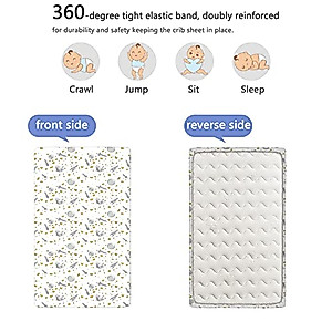 Space Themed Fitted Mini Crib Sheets,Portable Mini Crib Sheets Ultra Soft Material-Crib Mattress Sheet or Toddler Bed Sheet,24“ x38“,Multicolor