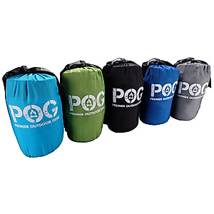 POG Premium Double Hammock - Ripstop Nylon with Aluminum Carabiners & 9 Feet Long Straps Included. (Sapphire Blue/Lake Blue, 78" W x 125" L)